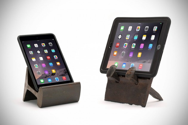 These Unique Tablet Stands Are Fashioned Out of Century Old Railroad ...