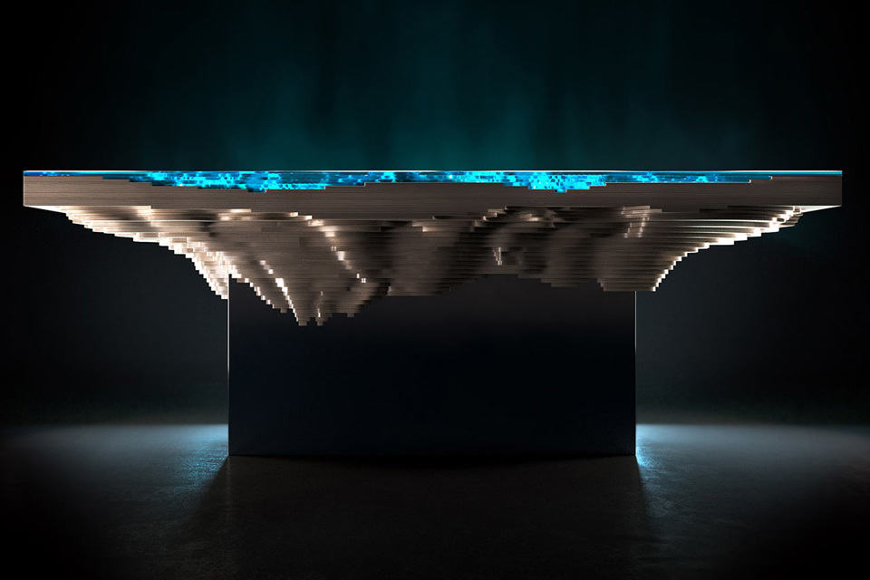 Abyss Dining Table: Be Mesmerized By 3D Bathymetric Map As You Eat