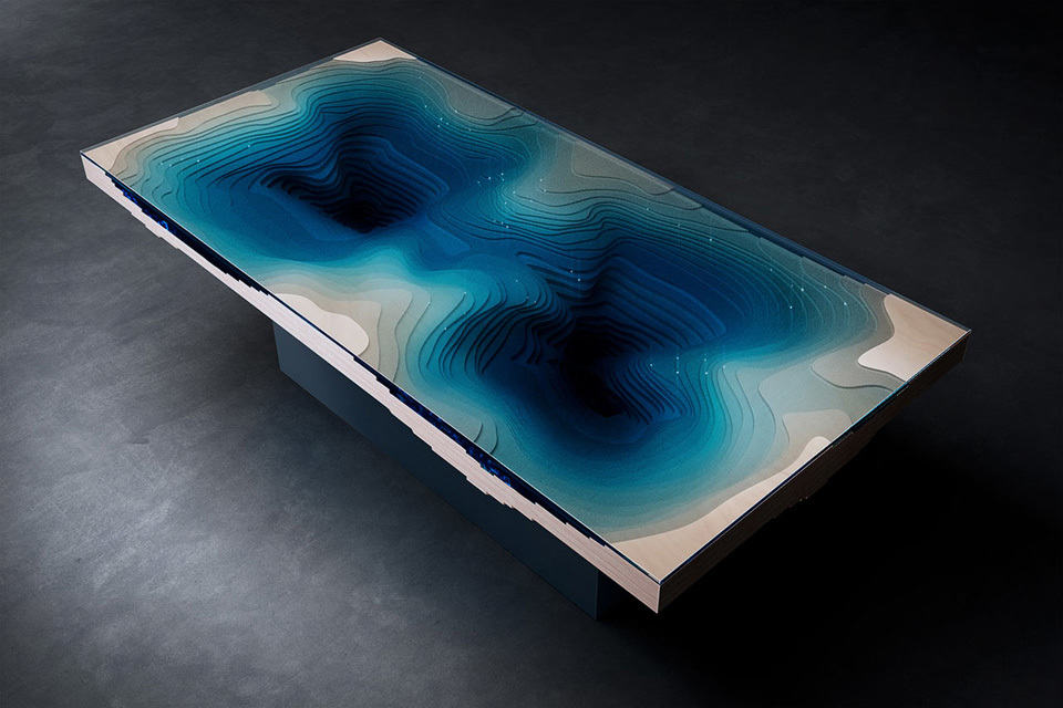 Abyss Dining Table: Be Mesmerized By 3D Bathymetric Map As You Eat