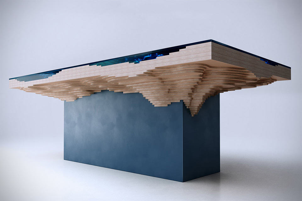 Abyss Dining Table: Be Mesmerized By 3D Bathymetric Map As You Eat