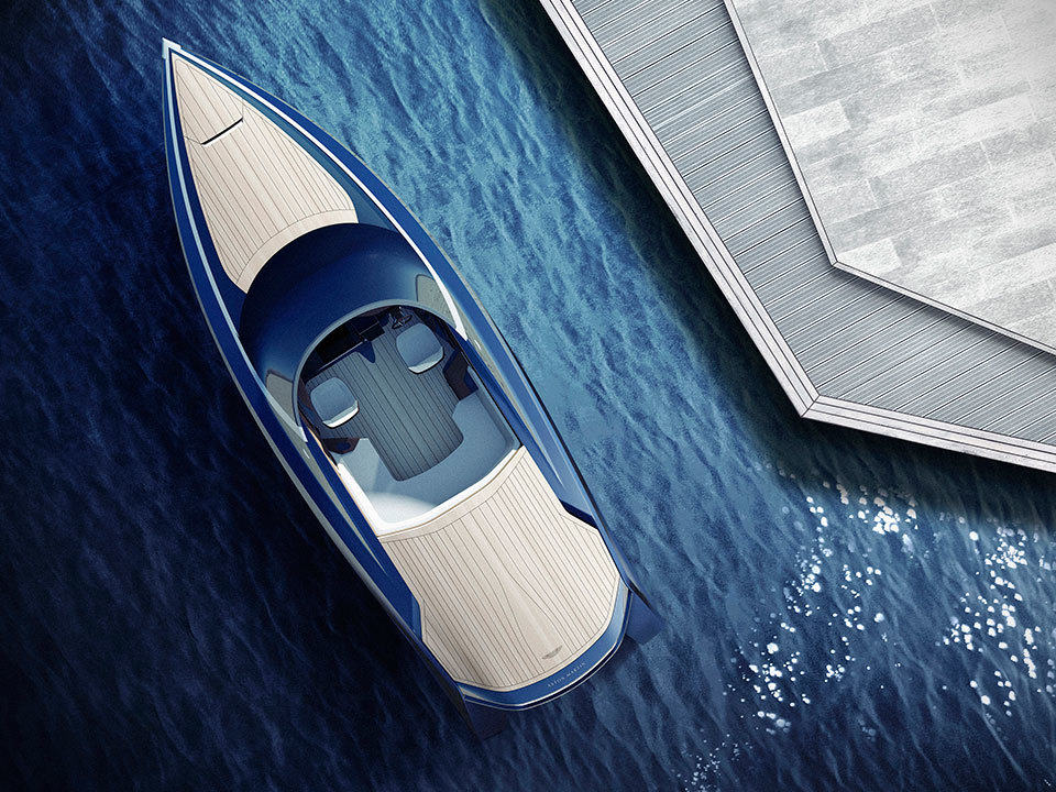 Aston Martin Unveils The Company's First Powerboat At Milan Design Week